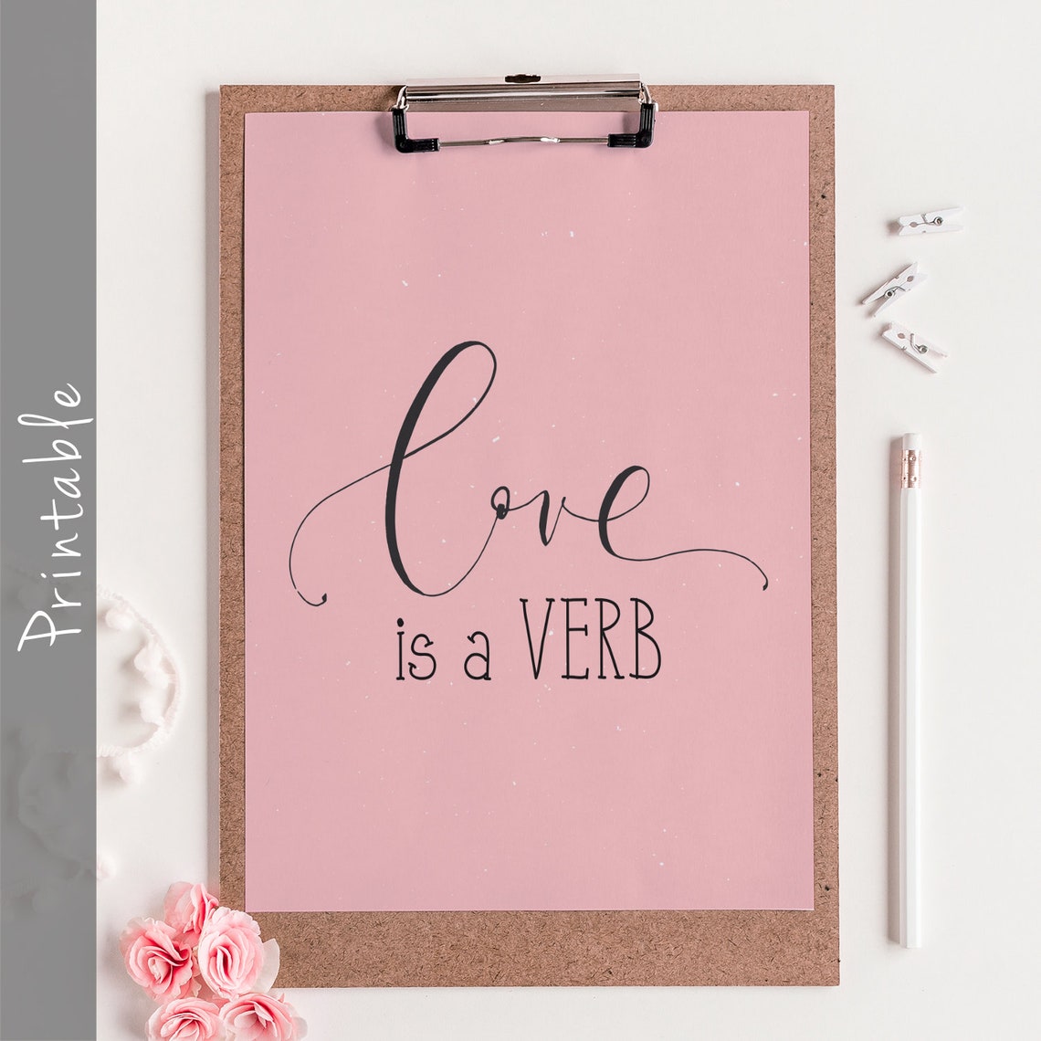 Love is A Verb Printable Wall Art - Etsy