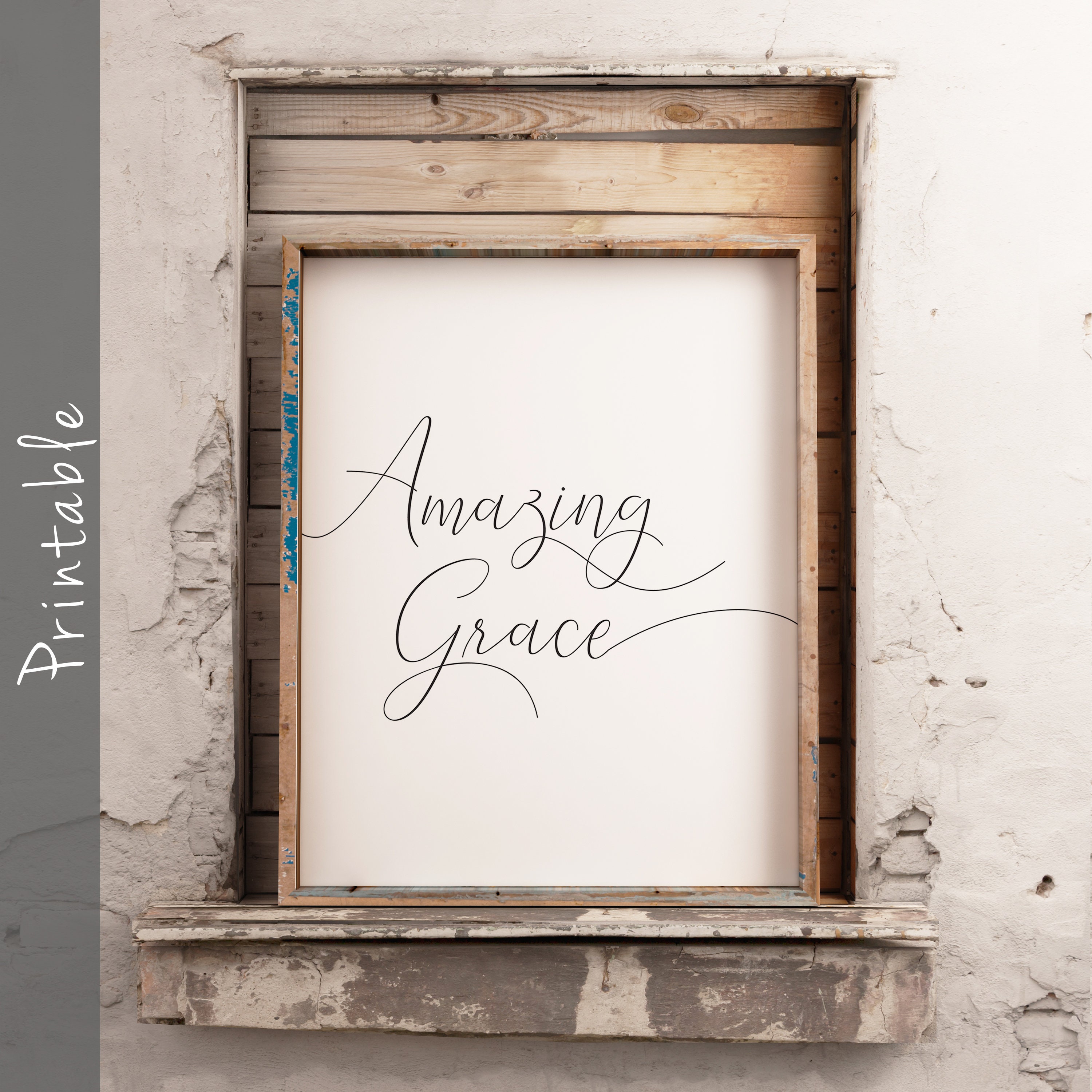 Amazing Grace Printable Christian Art Inspirational Quote | Etsy