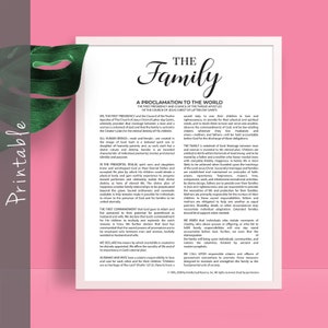 The Family Proclamation Printable the Family A Proclamation to the ...