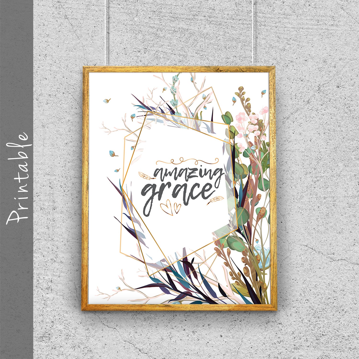 Amazing Grace Sign Christian Wall Art Printable - Etsy