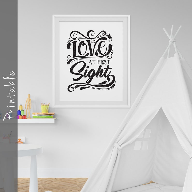Love at First Sight Nursery Art Printable New Baby Wall Art - Etsy