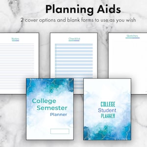 College Student Planner Printable - 4 Sizes, Undated University Student ...