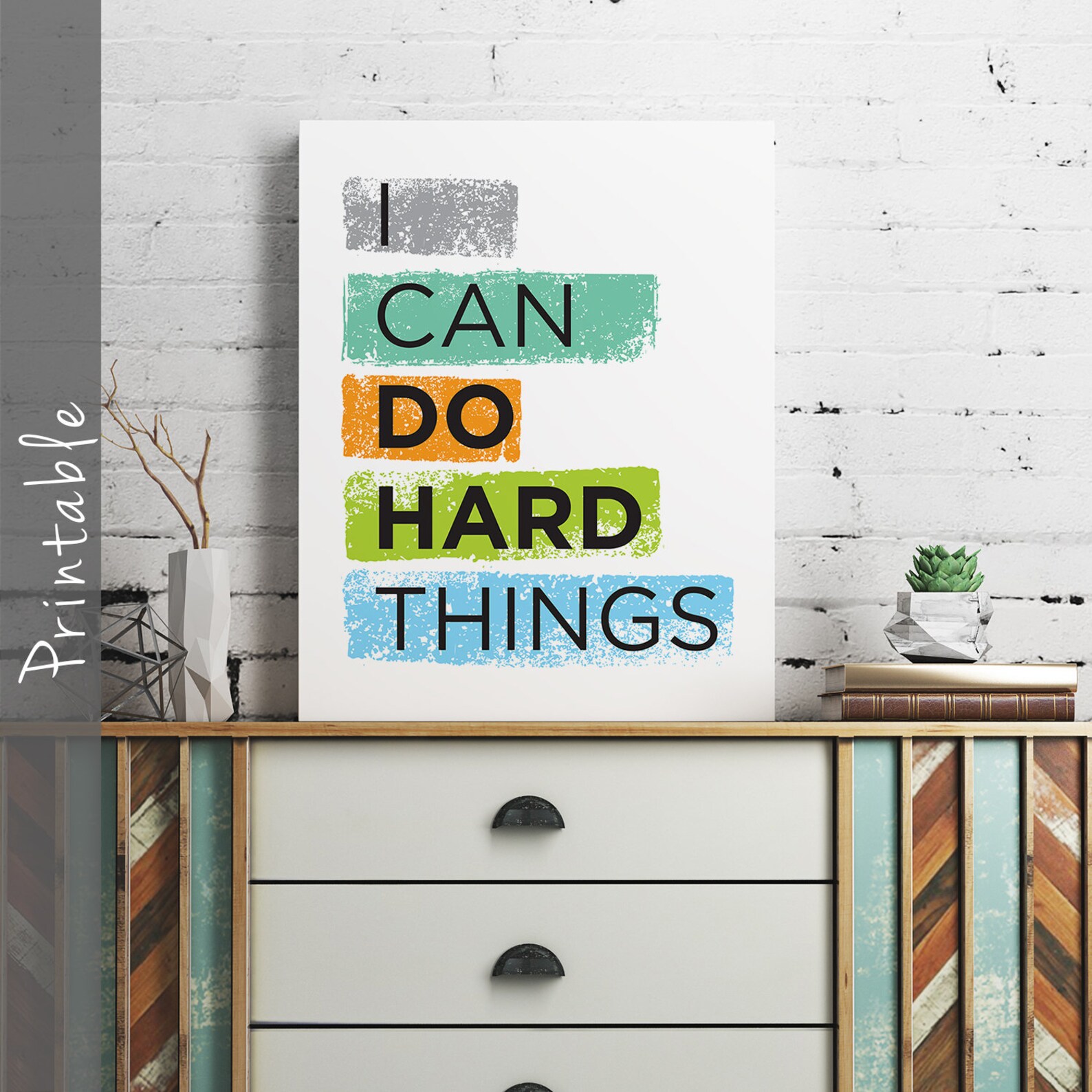 I Can Do Hard Things Printable Motivational Quote Art | Etsy