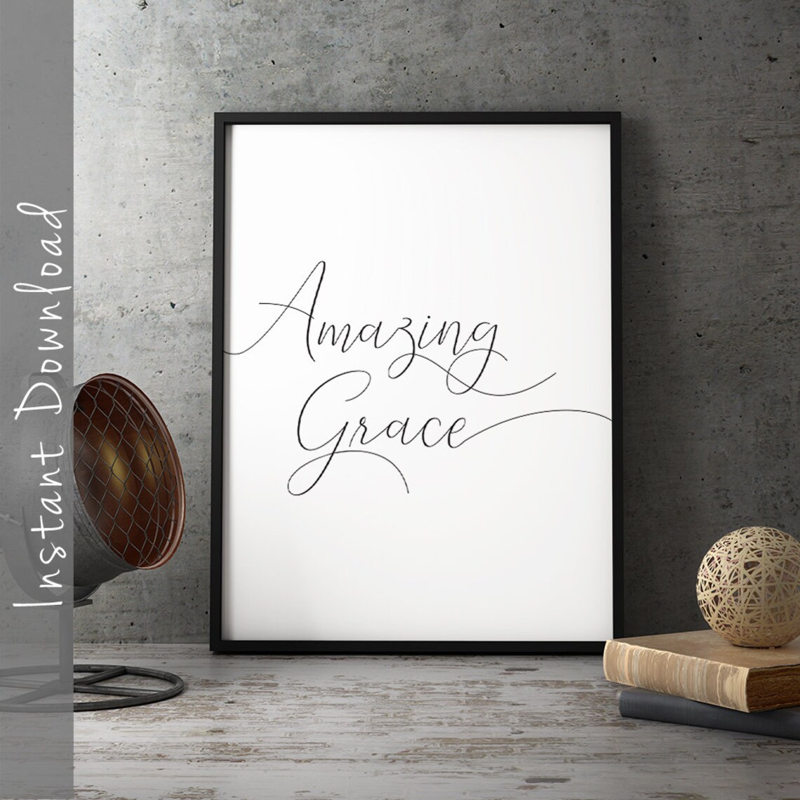 Amazing Grace Printable Christian Art Inspirational Quote | Etsy