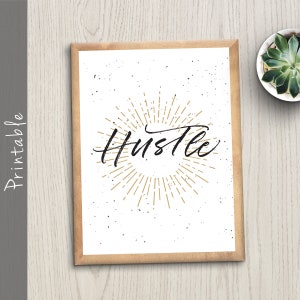 Hustle Poster Printable Inspirational Entreprenuer Sign - Etsy
