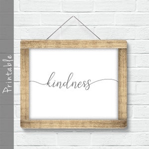 Kindness Printable Inspirational Wall Sign - Etsy