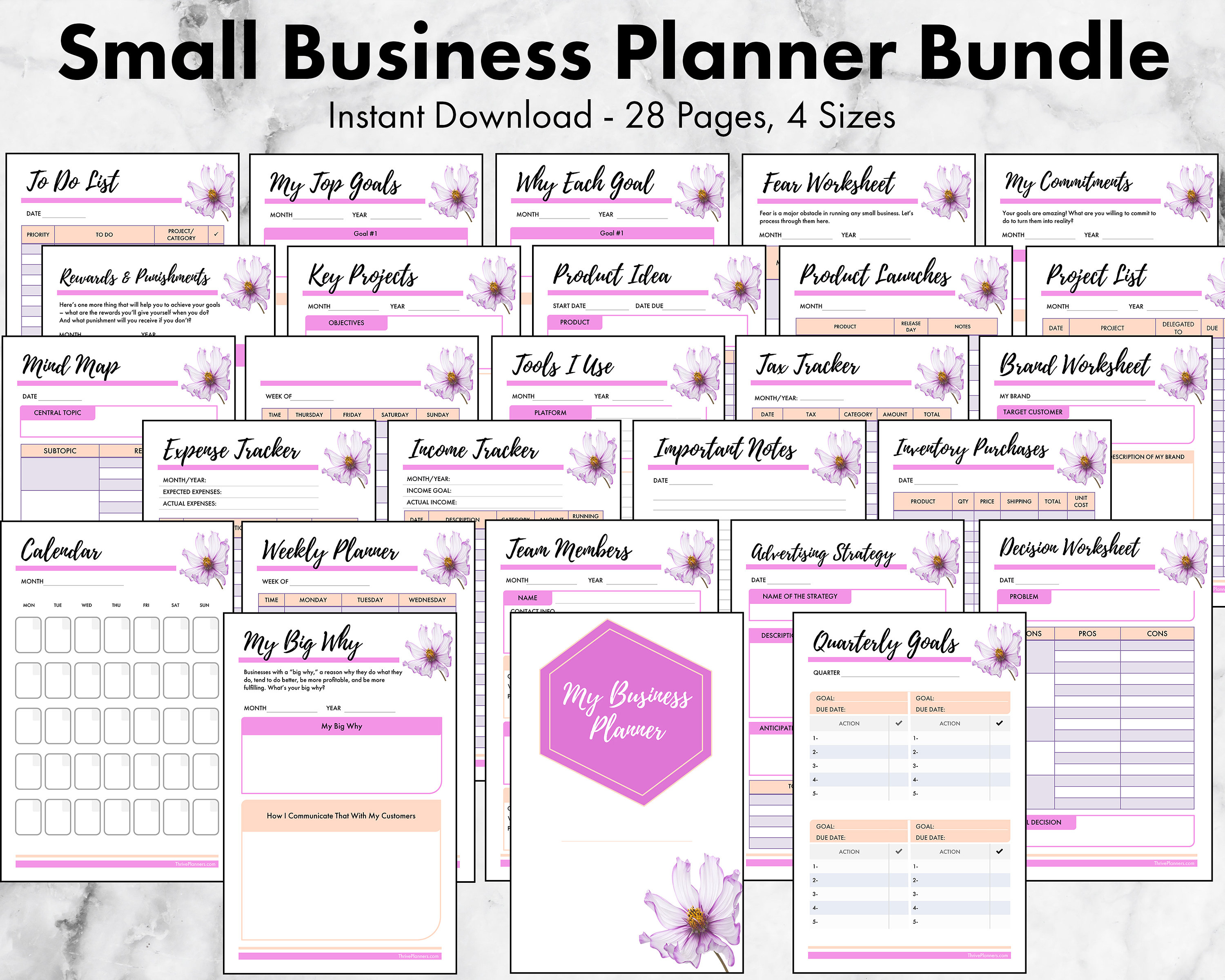 Small Business Planner Bundle 28 Different Forms Business - Etsy