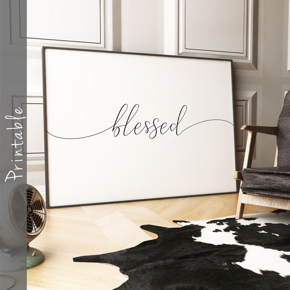 Blessed Printable Wall Art Religious Christian Instant - Etsy