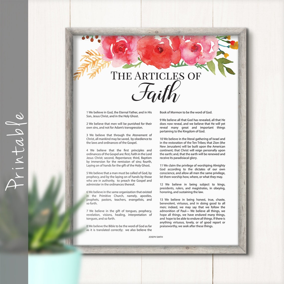 The Articles of Faith LDS Art Printable 18 Different Sizes - Etsy