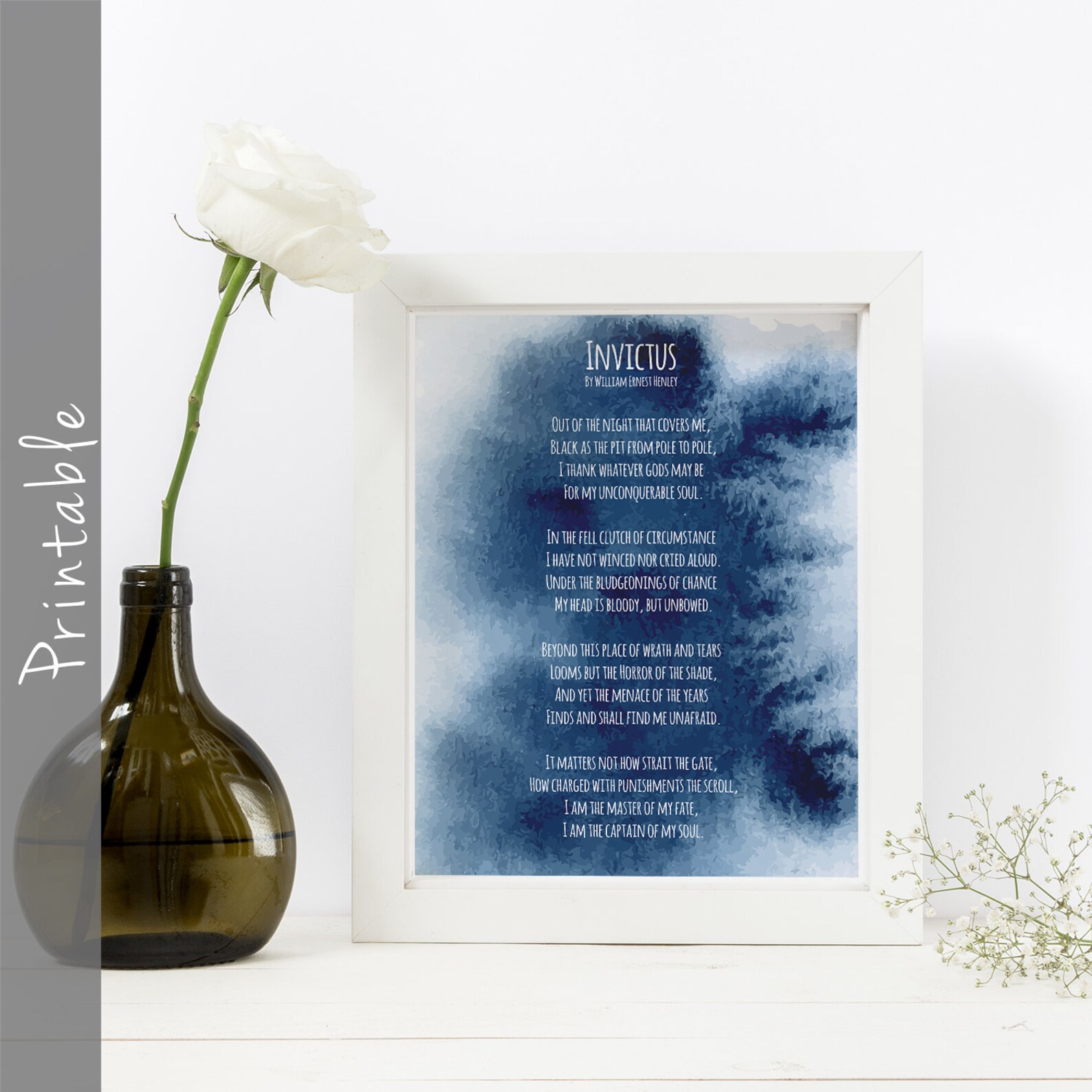 Invictus Poem by William Ernest Henley Printable Wall Art - Etsy