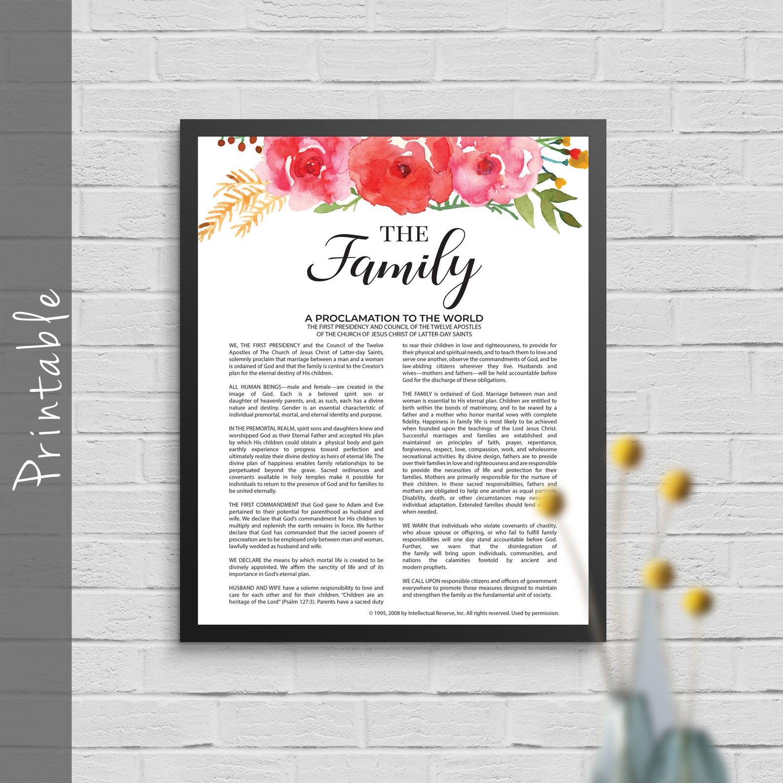 The Family A Proclamation to the World Printable LDS Art in - Etsy