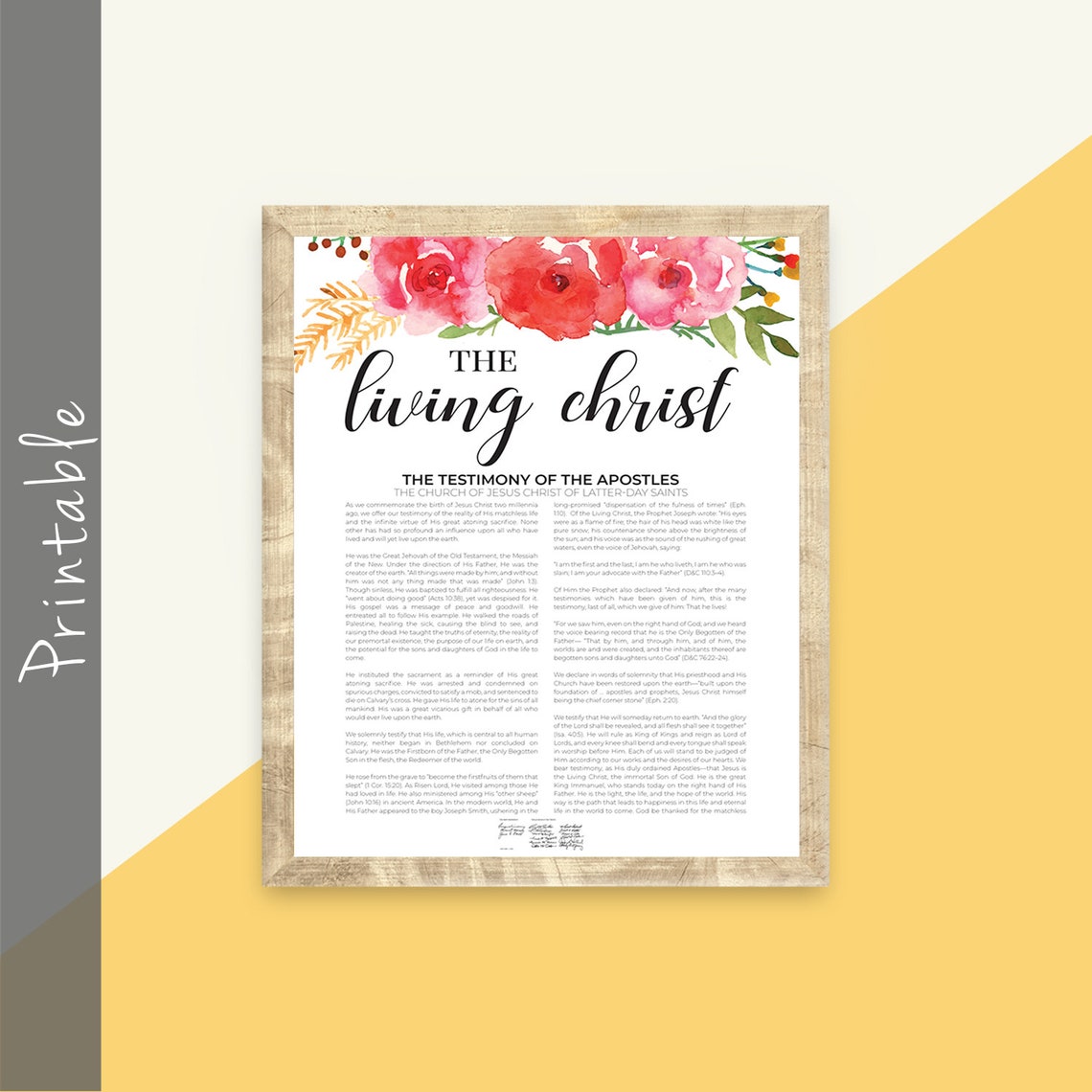 The Living Christ Proclamation Print LDS Printable in 18 - Etsy