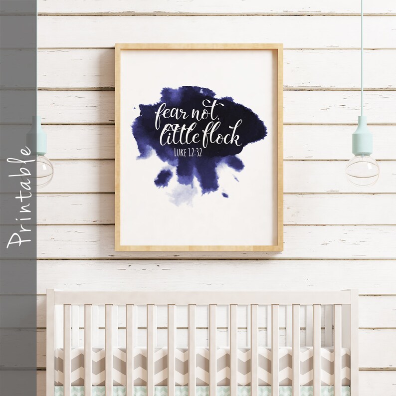 Fear Not Little Flock Scripture Art Bible Verse Print Luke 12 32 ...