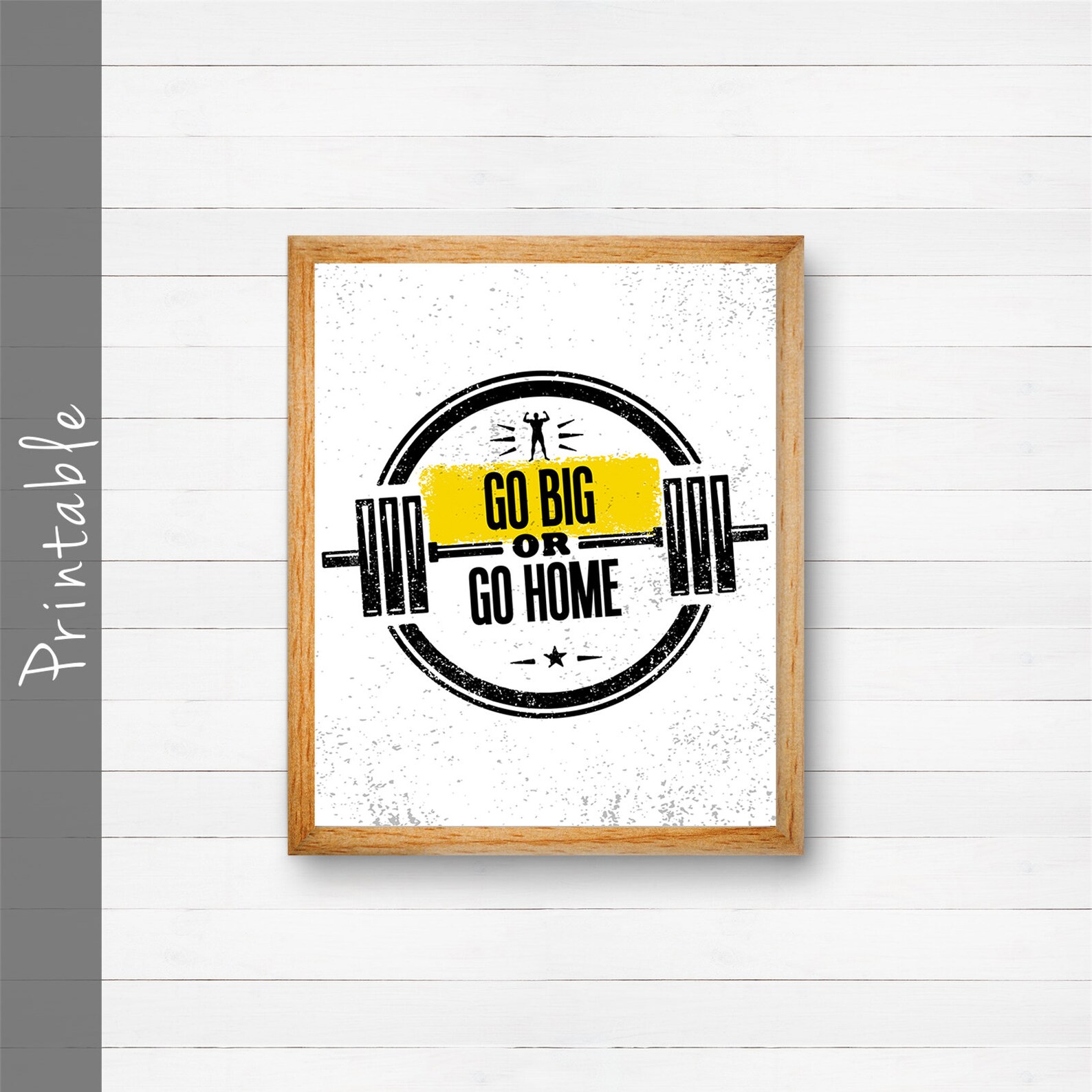 Go Big or Go Home Printable Inspirational Quote Weightlifting - Etsy