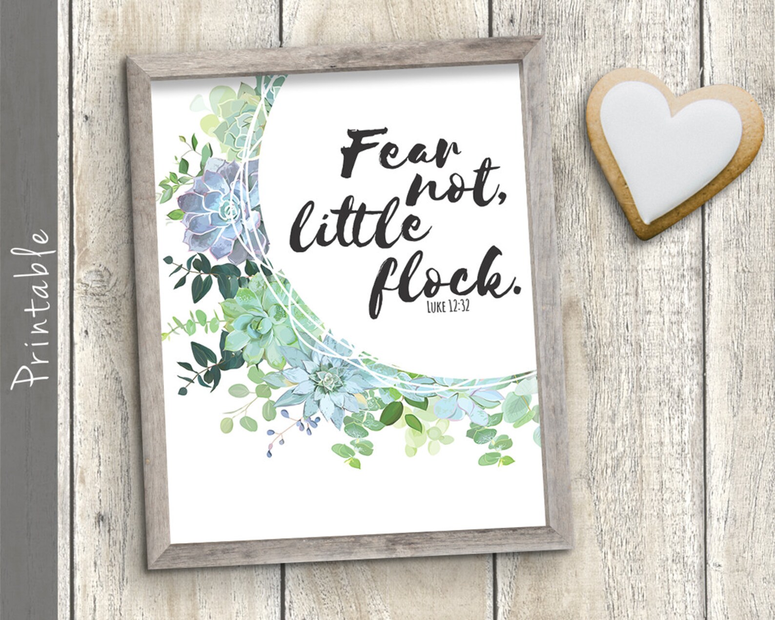 Fear Not Little Flock Bible Verse Art Luke 12 32 Printable Christian ...