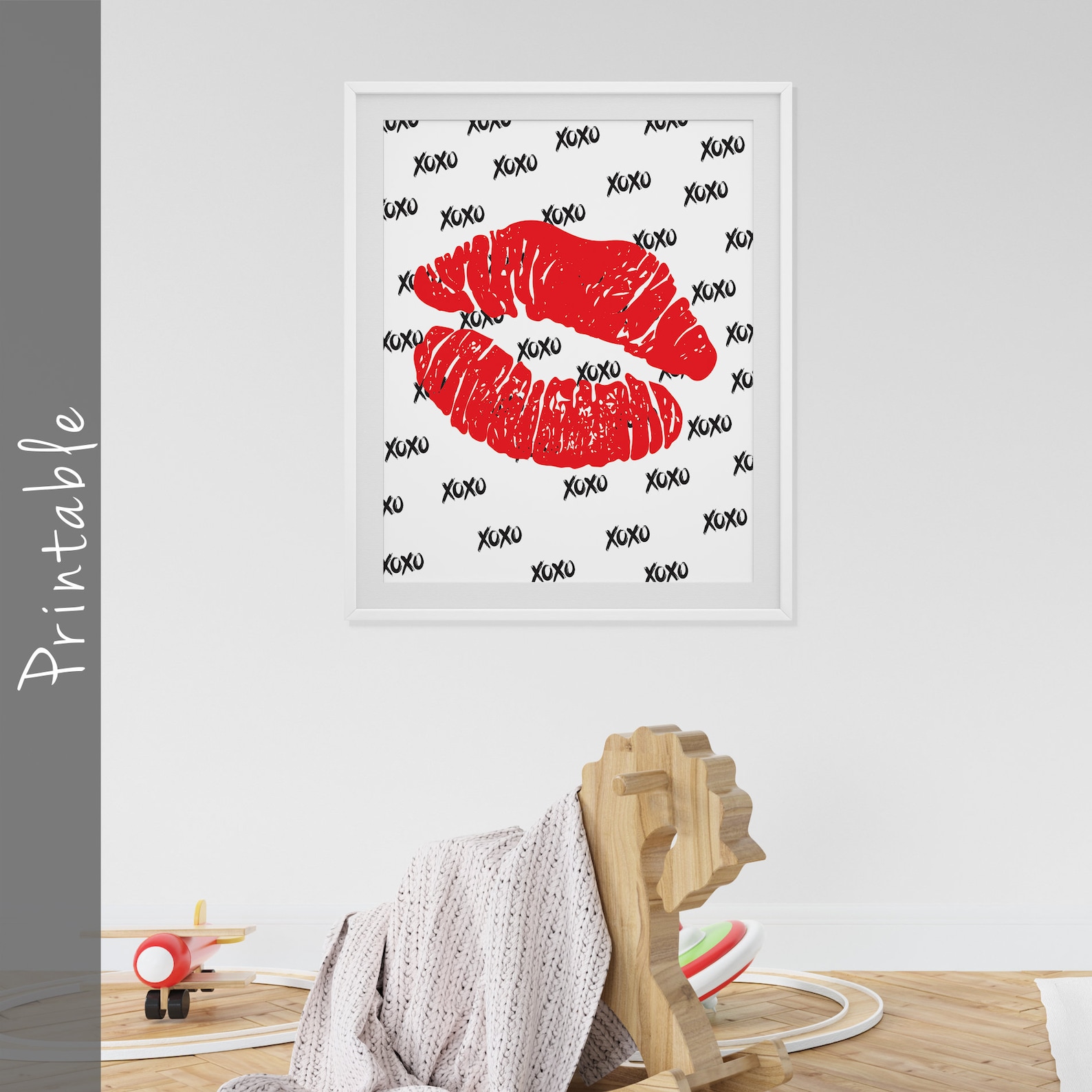 XOXO Hugs and Kisses Love Printable - Etsy