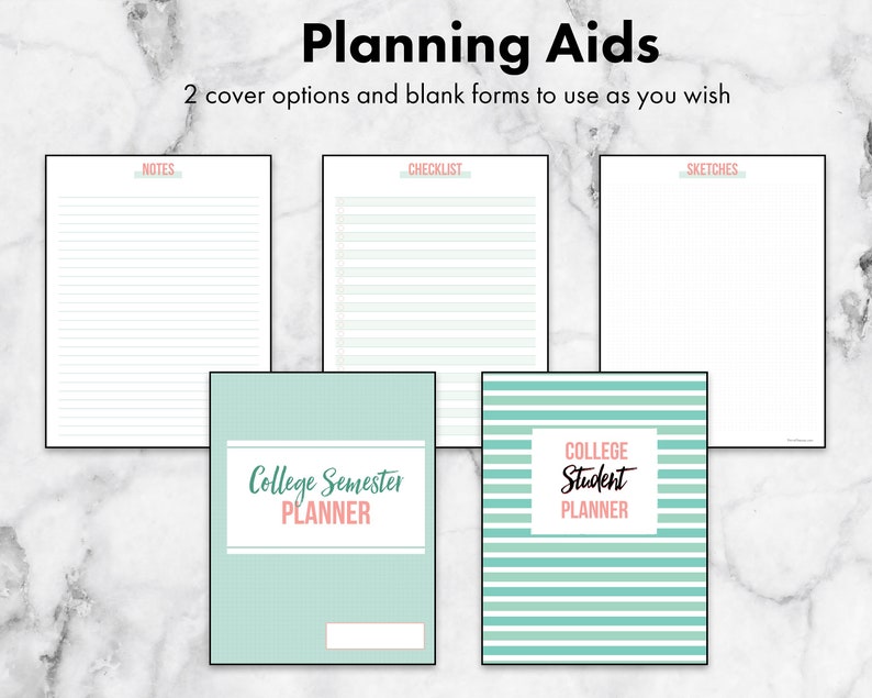 College Student Planner Printable Undated University Academic | Etsy