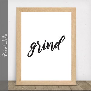 Grind Motivational Quote Print Inspirational Typography Poster ...