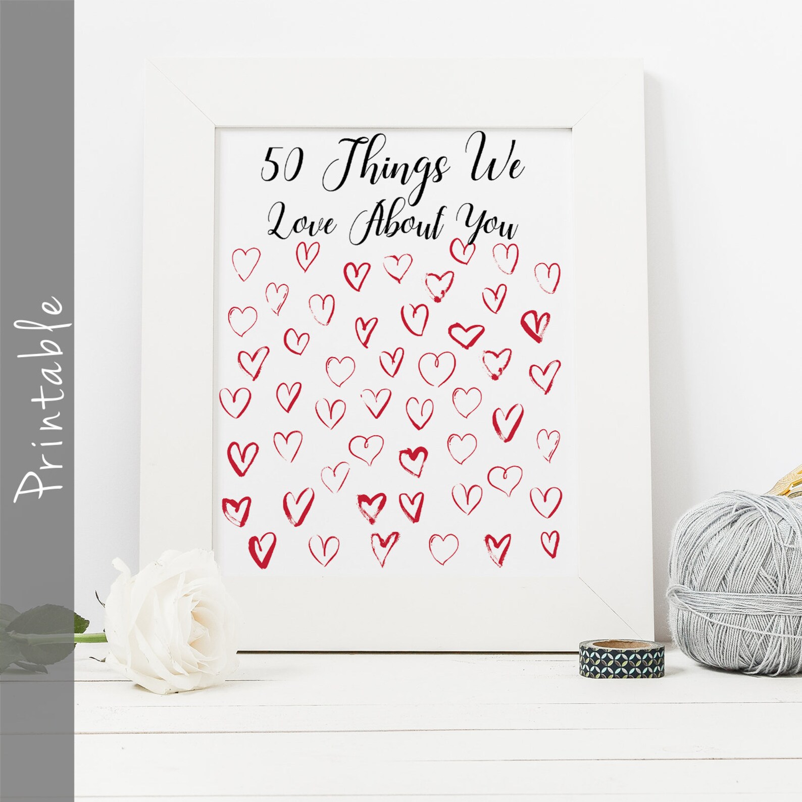 50 Things We Love About You Printable 50th Birthday Gift - Etsy