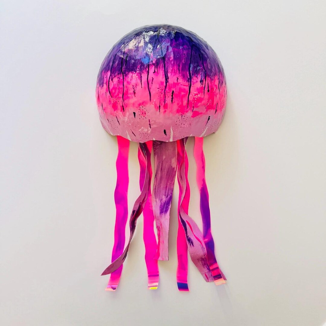 Joanna | Paper Mache Jellyfish Wall Art | Ocean Sea Art Sculpture - Etsy