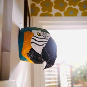 Petey the Parrot Paper Mache Wall Art Quirky Decor Sculpture - Etsy