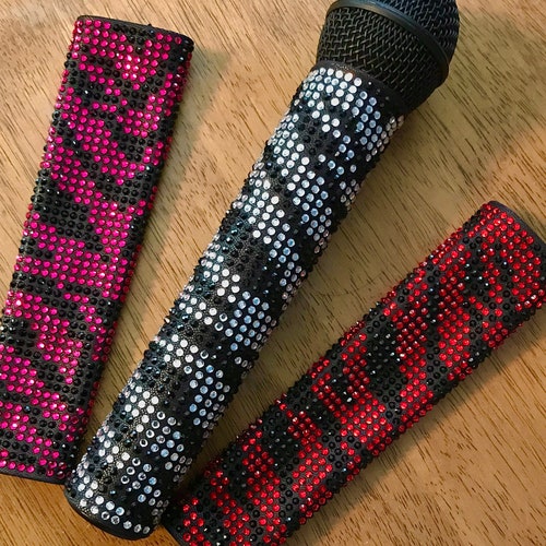 Solid Color Rhinestone Microphone Sleeve Cover for Corded and - Etsy
