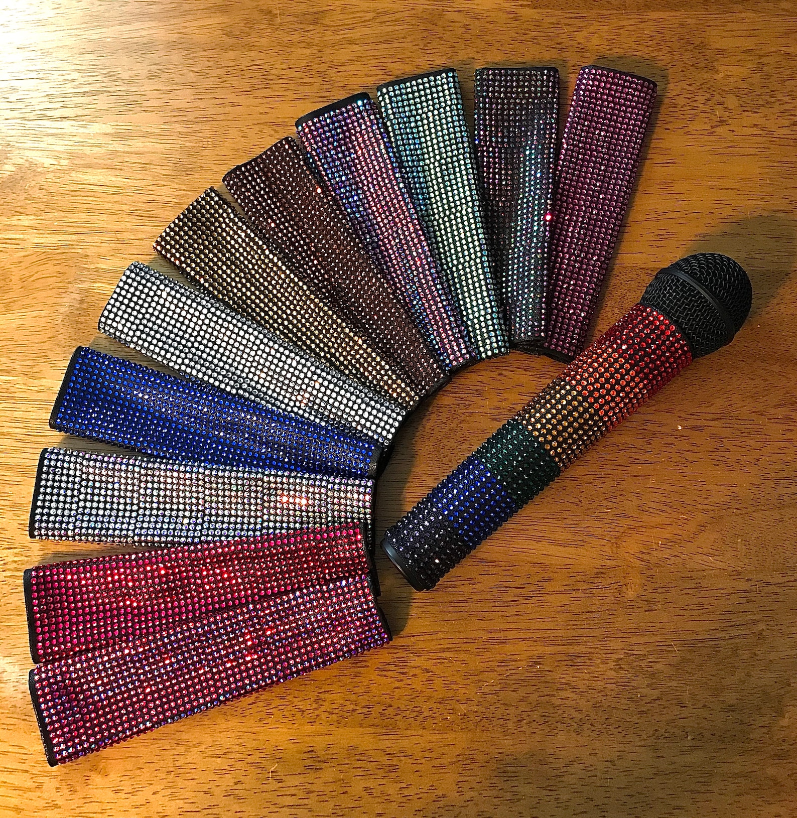 Solid Color Rhinestone Microphone Sleeve Cover for Corded and | Etsy
