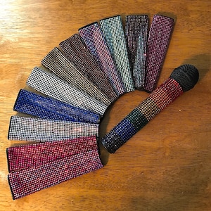 Solid Color Rhinestone Microphone Sleeve Cover for Corded and Wireless ...