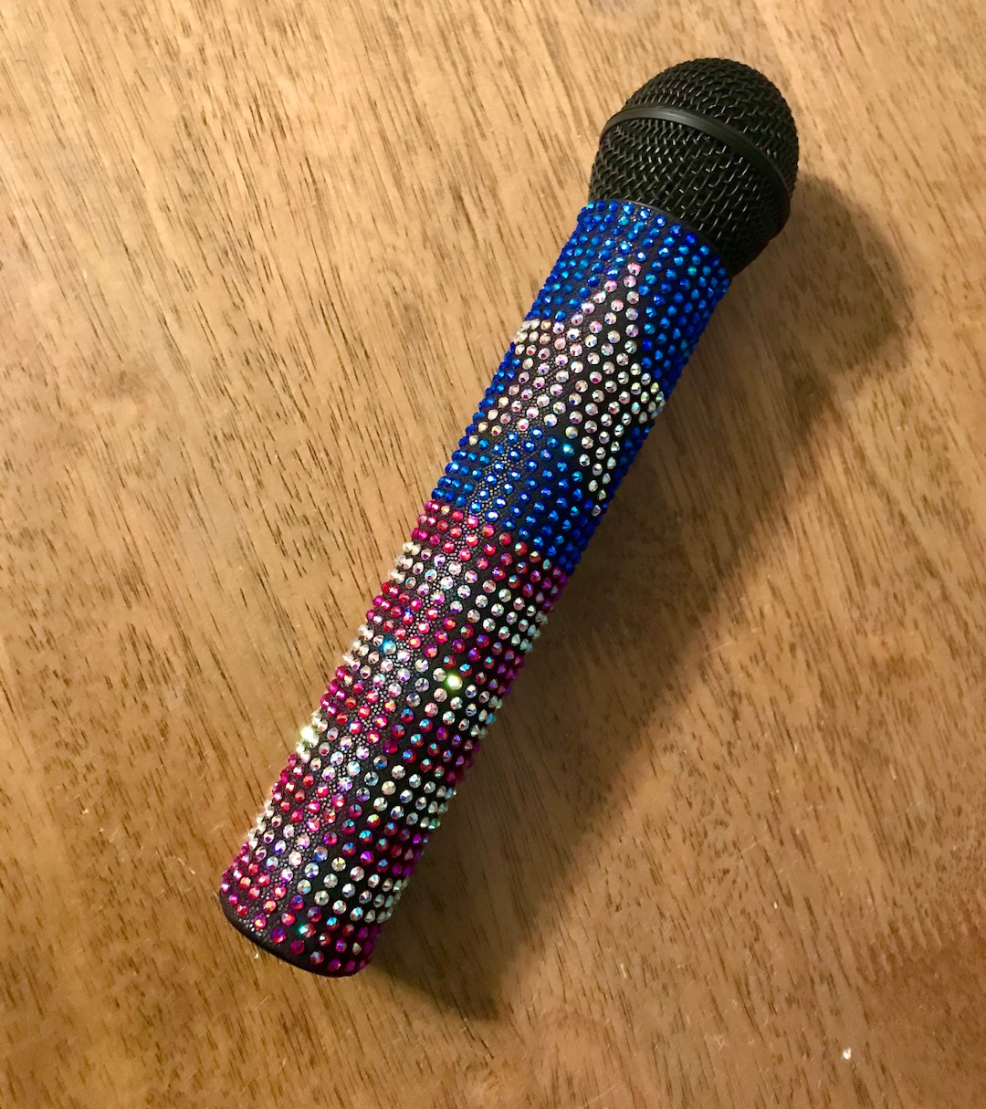 USA Red/white/blue Rhinestone Microphone Sleeve Cover for Wireless Mics ...