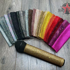 New Updated Design for 2026! Sparkly Rhinestone Microphone Sleeve Cover ...