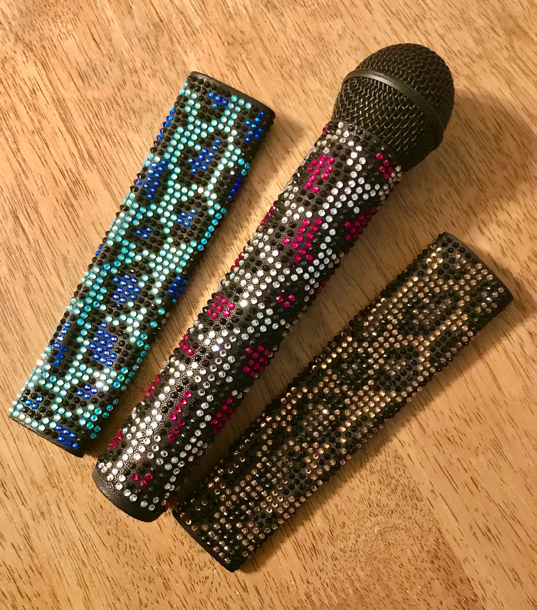 Leopard Rhinestone Microphone Sleeve Cover for Wireless Mics - Etsy