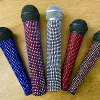 FULL GREEN Bling Wireless Microphone With Name, Genuine Swarovski ...