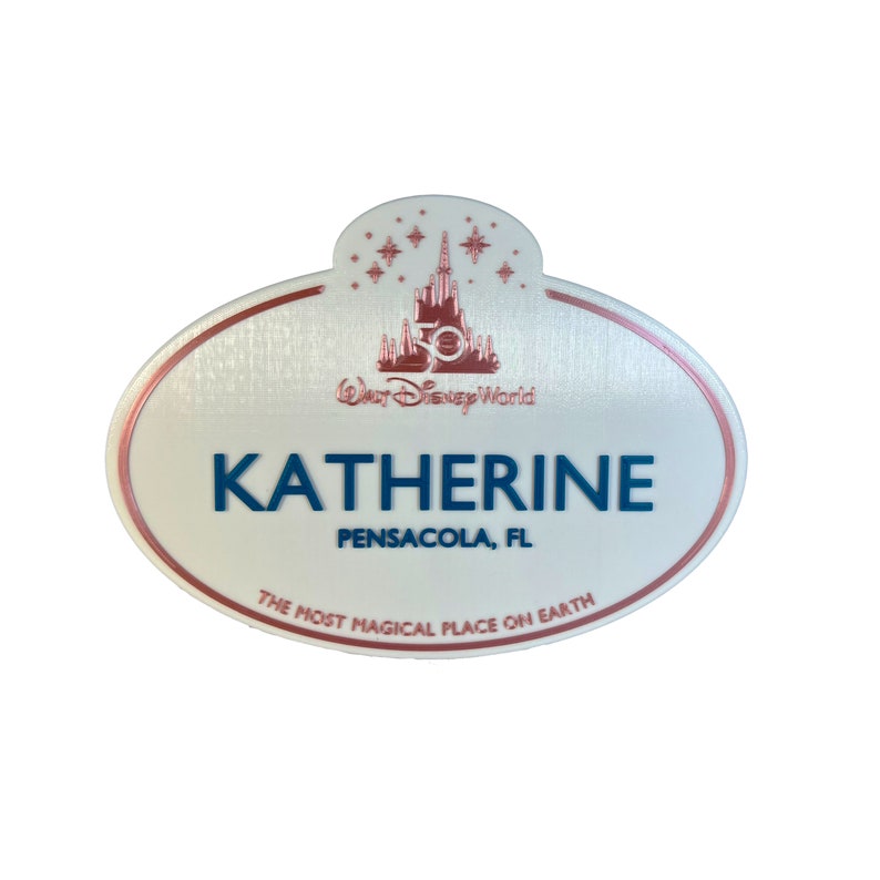 Custom Large 3D Printed Disney Cast Member Name Tag WDW 50th - Etsy