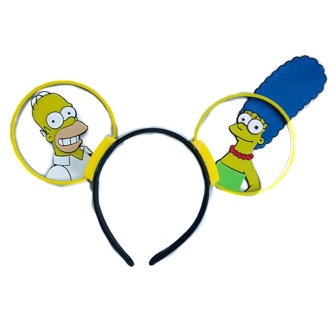 Simpsons Homer and Marge 3D Printed Mickey Mouse Ears - Etsy Israel