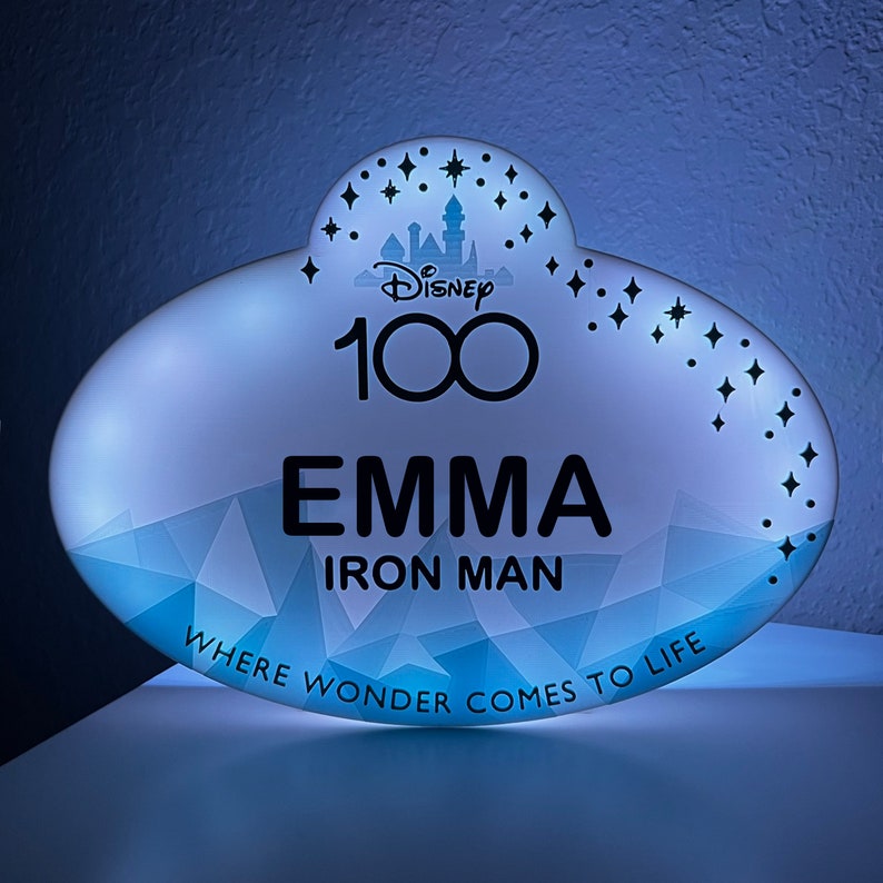 Custom Large 3D Printed Disney Cast Member Name Tag 100th - Etsy