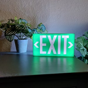 Exit Sign 3D Printed Custom Color - Etsy