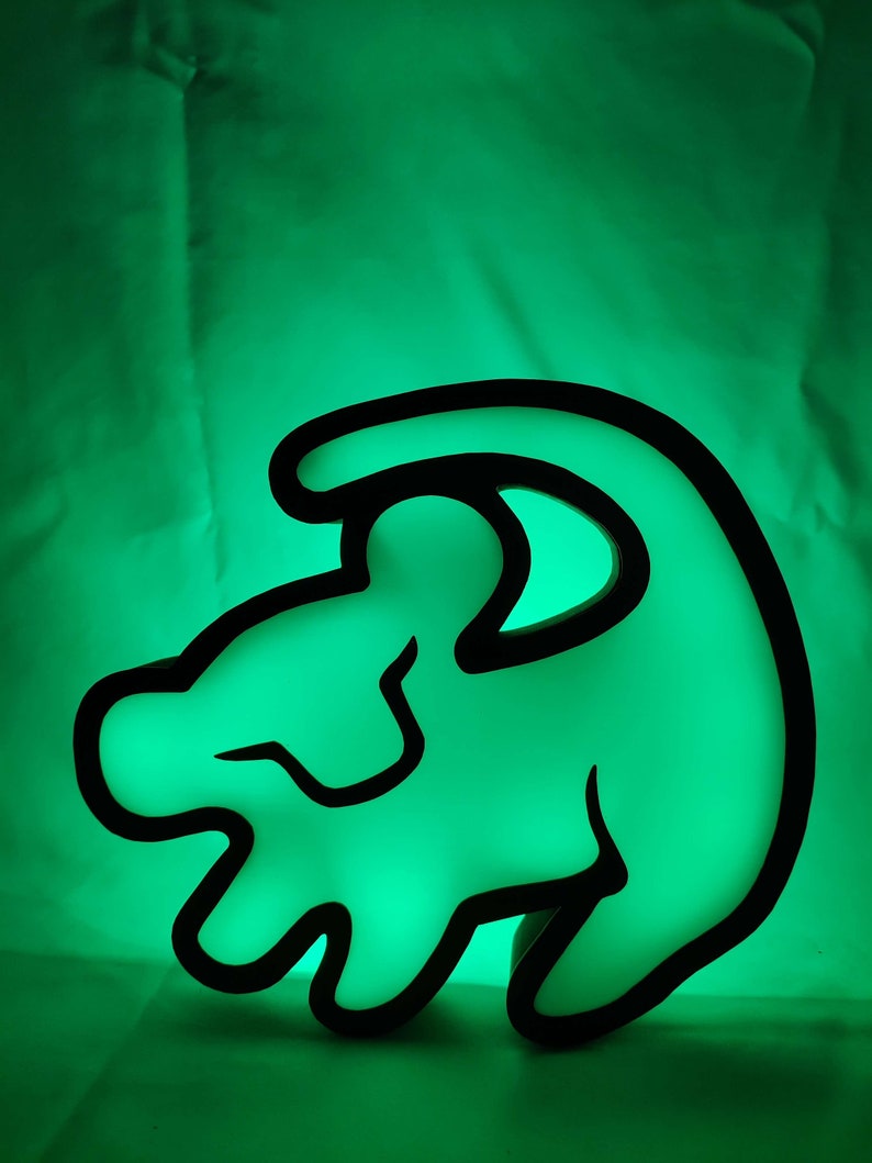 3D Printed Illuminated Lion Cub Sign - Etsy