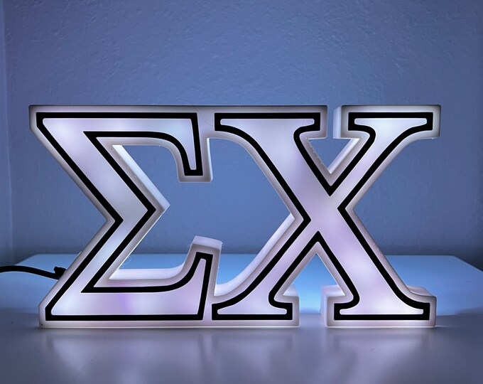 Custom Greek Letters Illuminated Sign Sorority Sign Fraternity Sign ...