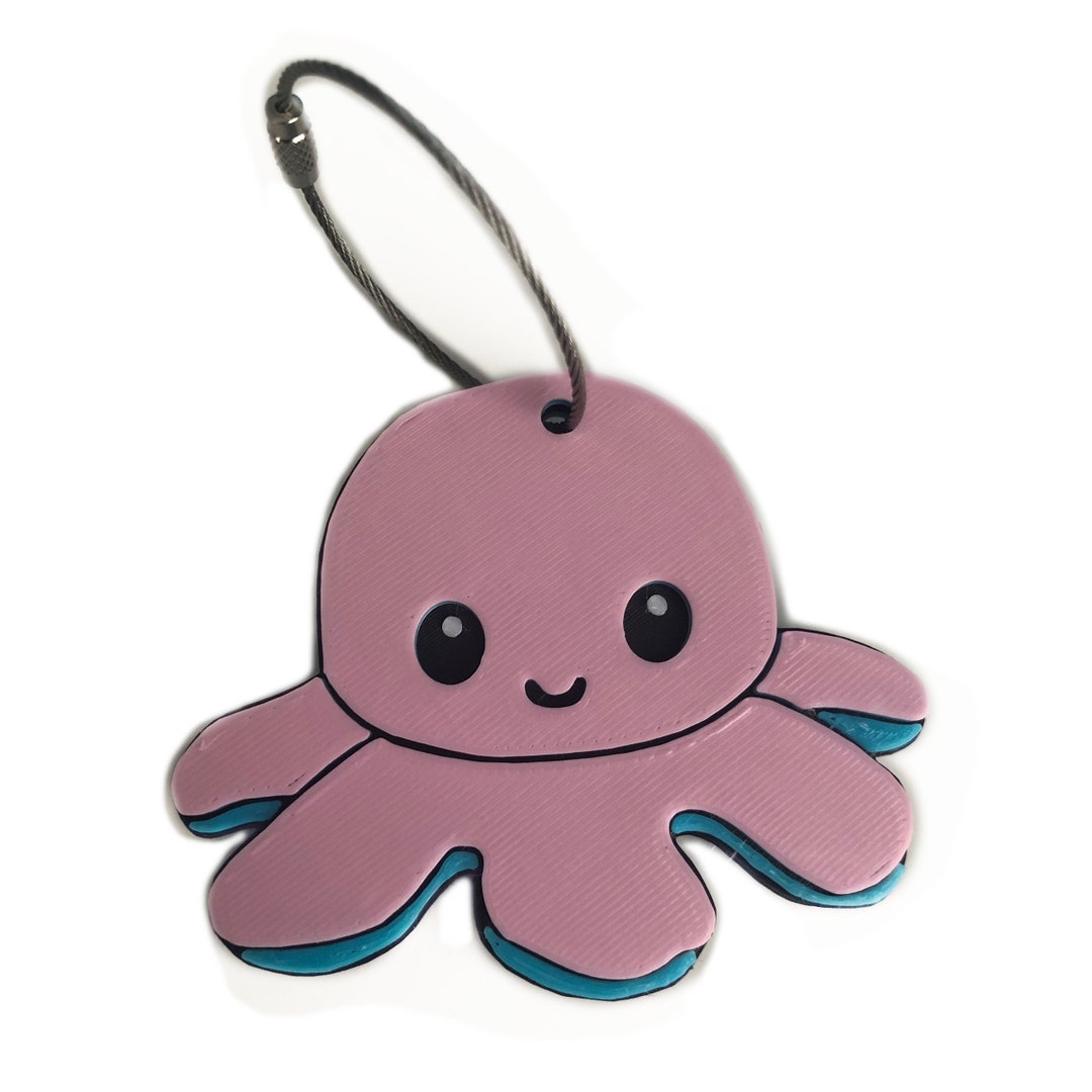 Reversible Mood Octopus Keychain - Etsy