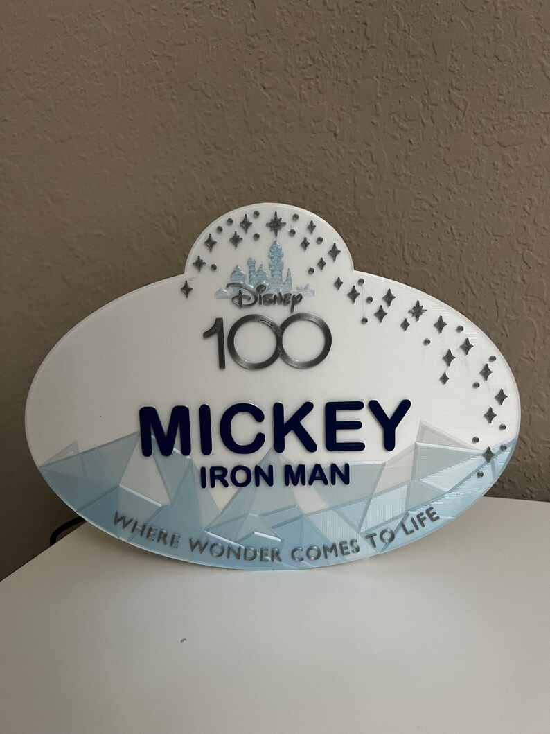 Custom Large 3D Printed Disney Cast Member Name Tag 100th - Etsy
