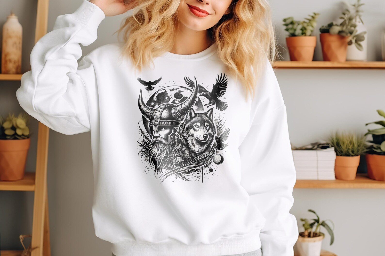 Viking Warrior Raven Wolf Design: Nordic Odin Sublimation (PNG Digital Download) - Etsy