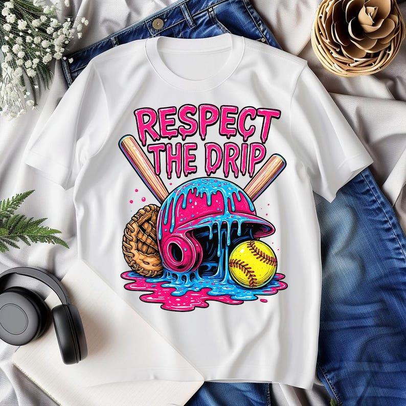 Respect the Drip Softball PNG, Ice Cream Drip, Softball Mom, Softball ...