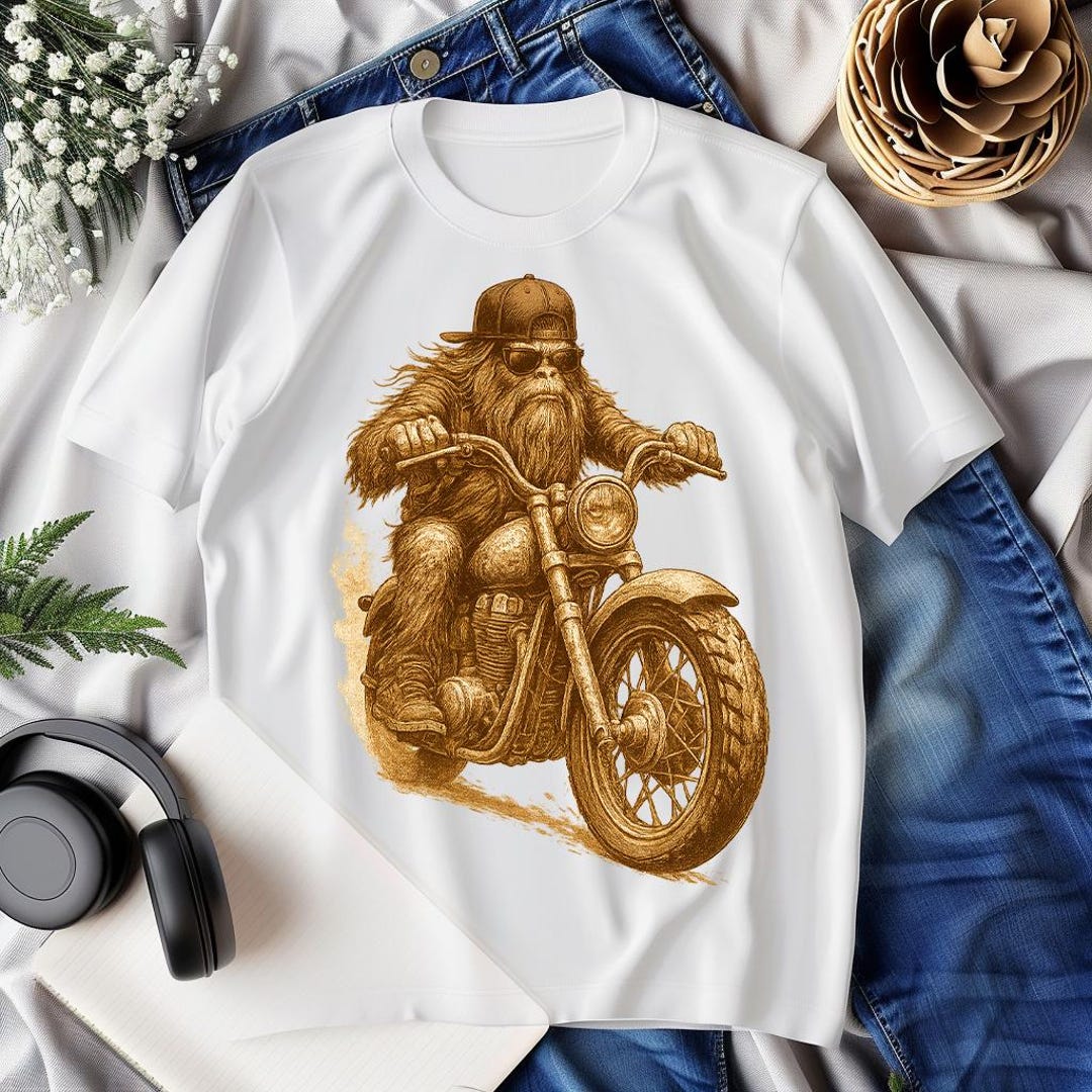 Bigfoot Biker PNG: Sasquatch Motorcycle Rider Digital Art - Etsy