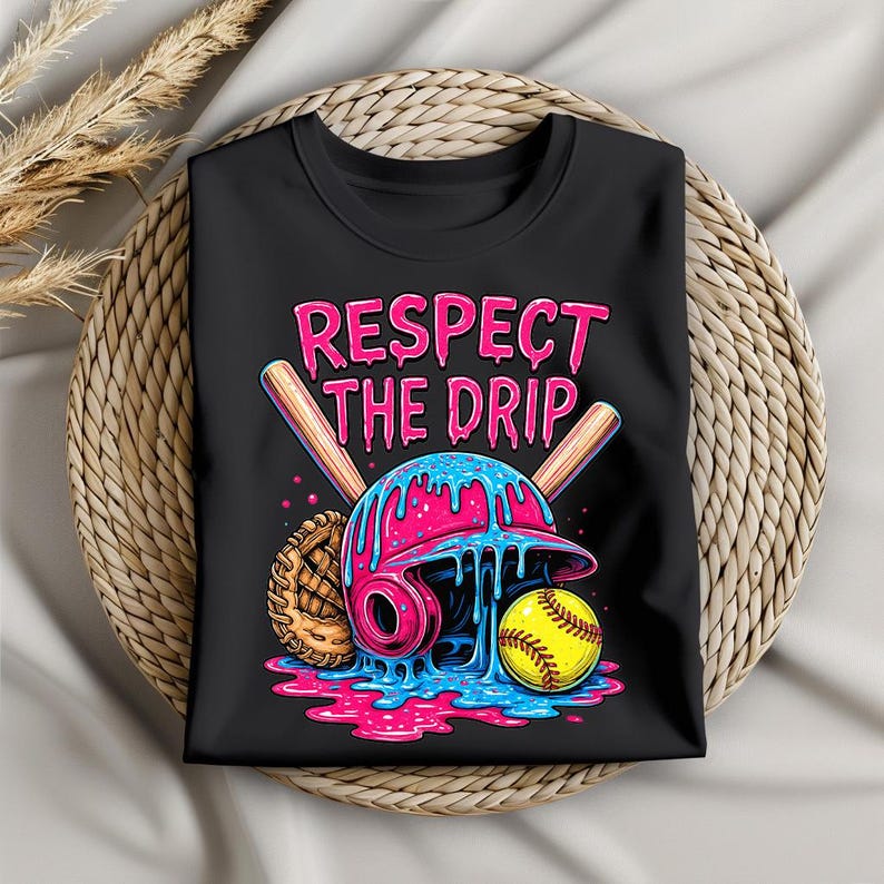 Respect the Drip Softball PNG, Ice Cream Drip, Softball Mom, Softball ...