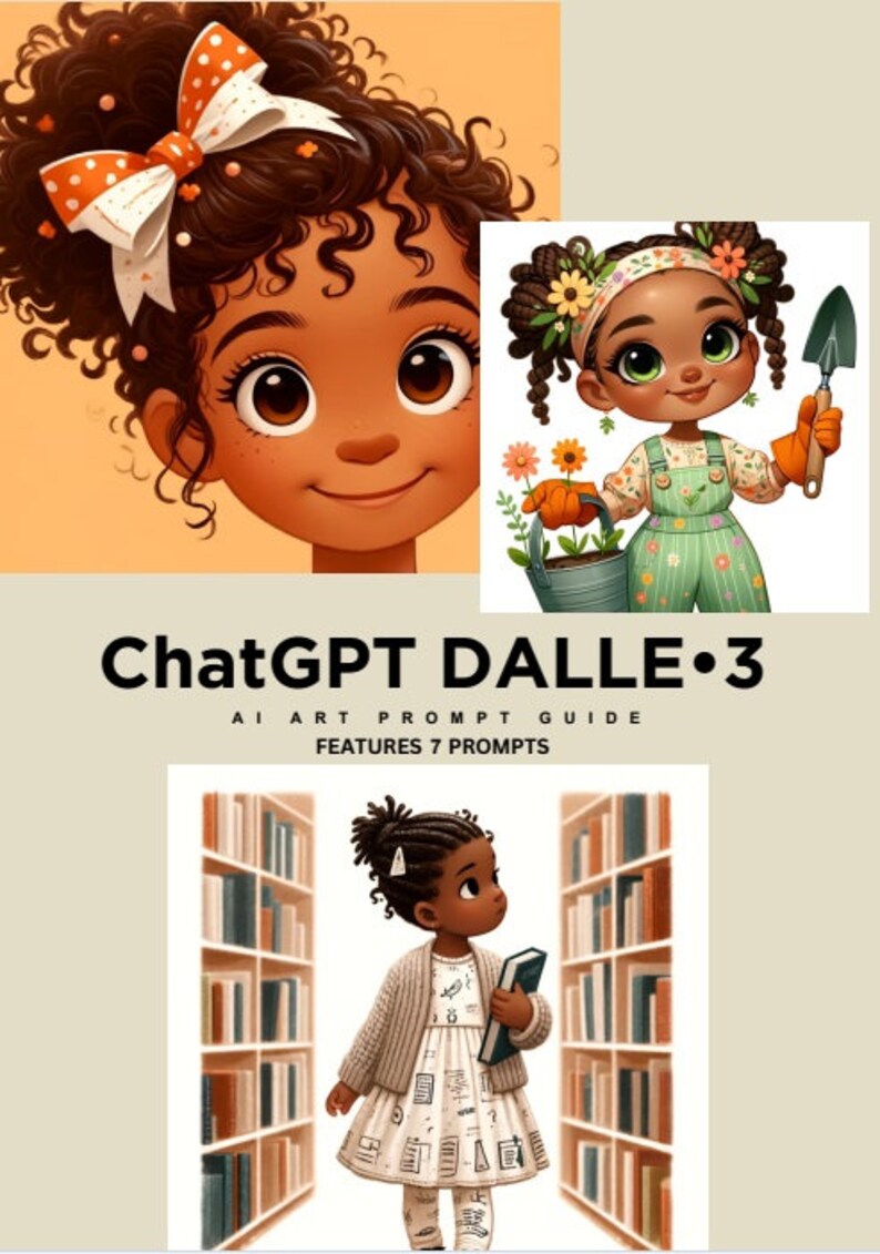 Dall E And Chatgpt V4 Ai Art Prompt Guide With Examples Cute African American Girl 7 Sample