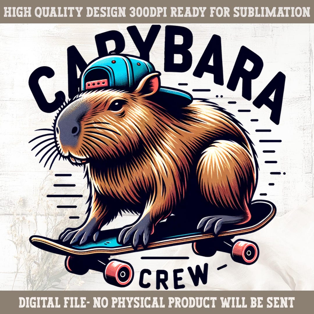 Capybara Crew Sublimación PNG SVG Capybarra Png, Capybara Funny Meme ...