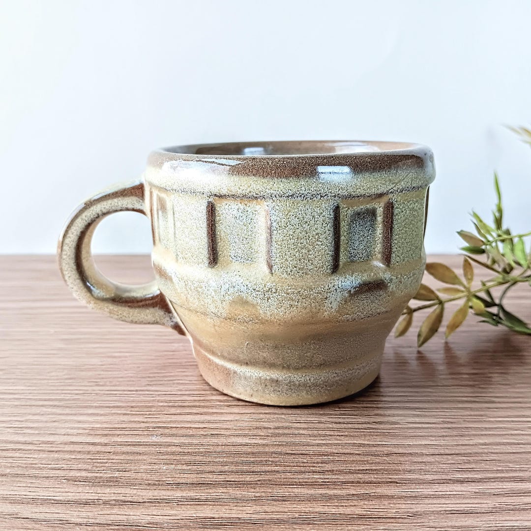 Vintage Frankoma Wagon Wheel Mug: 1950s Desert Gold Stoneware - Etsy