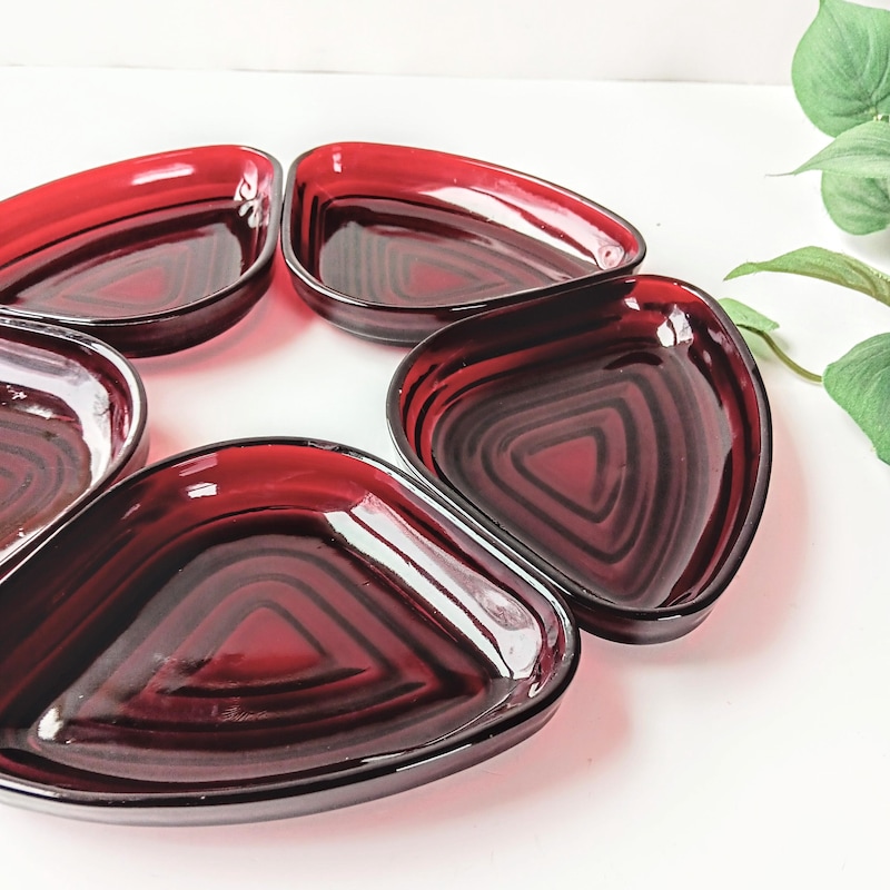 Ruby Glass Platter - Etsy