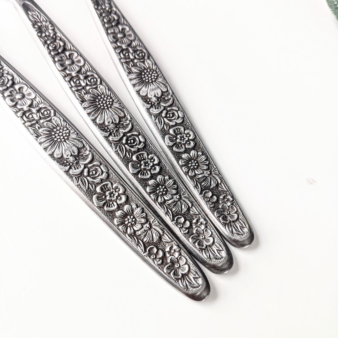 3 Vintage Jardinera Stainless Steel Dinner Forks by Interpur / Flatware ...