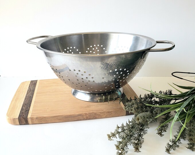 Large Vintage Farberware Stainless Steel Free Standing Colander ...